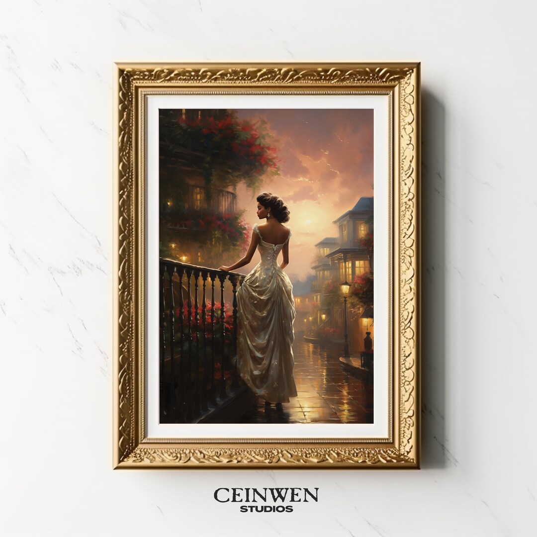 Night in New Orleans Print | Beautiful Black Girl Art | Princess in ...