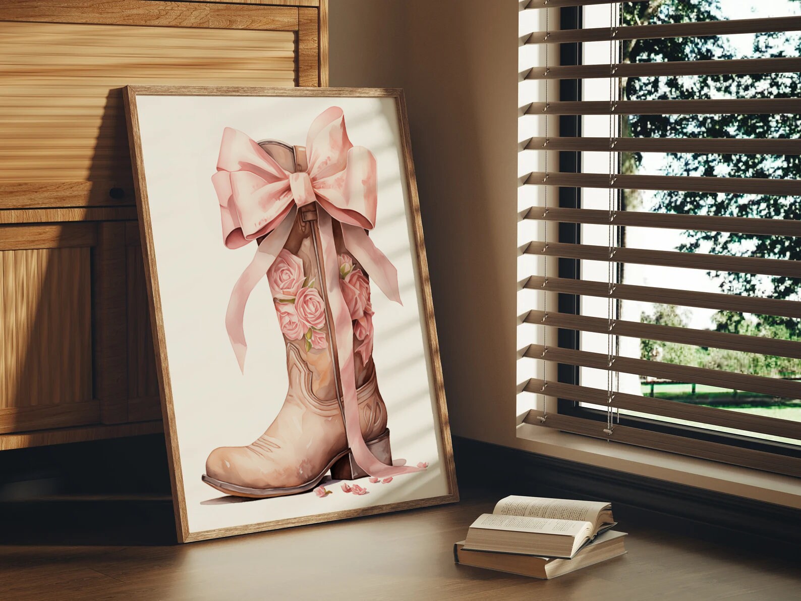 Coquette Cowgirl Boot Print | Pink Bow Dollette Soft Girl | Ballet Core ...
