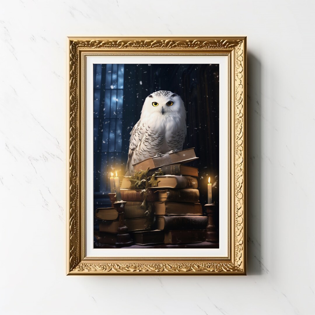 Snowy Owl Holiday Wall Art | Wizard Christmas Printable | Wizardry ...
