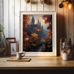 Autumn Wizard Castle Print | Halloween PRINTABLE | Wizarding World ...