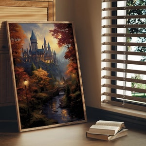 Autumn Wizard Castle Print | Halloween PRINTABLE | Wizarding World ...