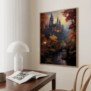 Autumn Wizard Castle Print | Halloween PRINTABLE | Wizarding World ...