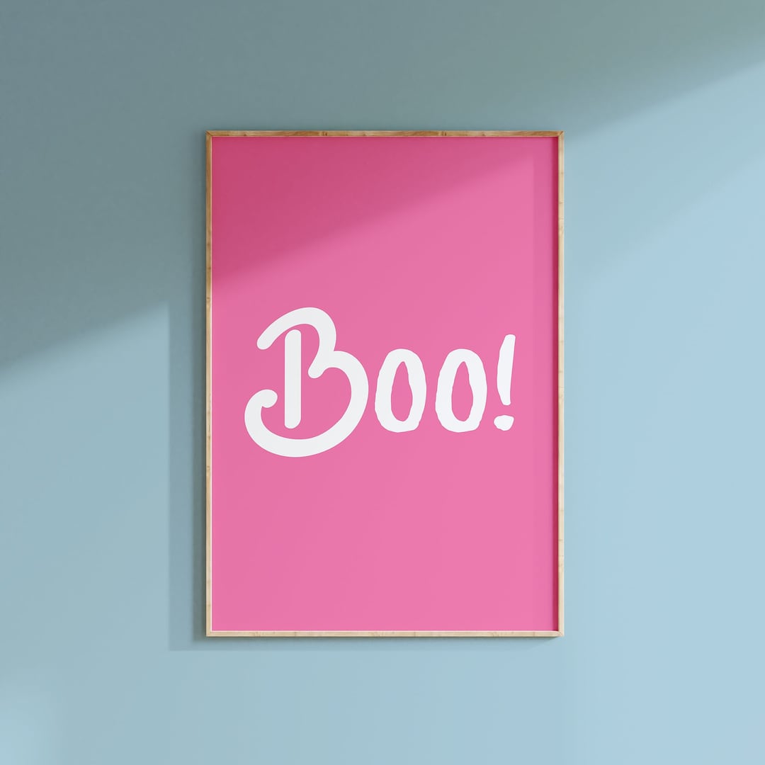 Pink Boo Halloween Print | Movie | Pink Halloween Decor | Life in ...