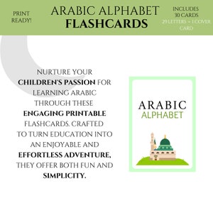 Arabic Alphabet Flashcards: Kids Learning Cards (digital Download) - Etsy