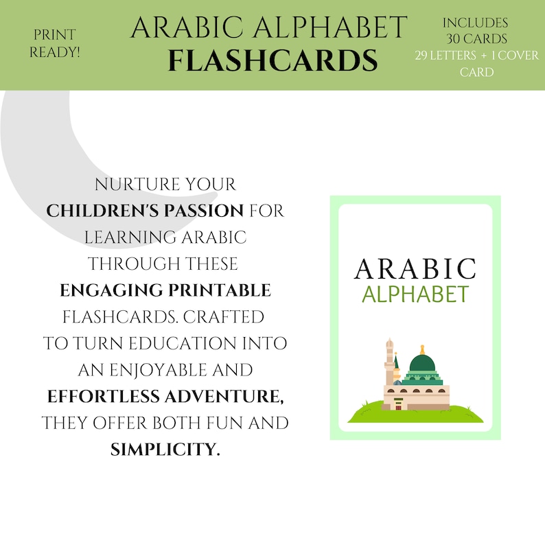Arabic Alphabet Flashcards: Kids Learning Cards (digital Download) - Etsy