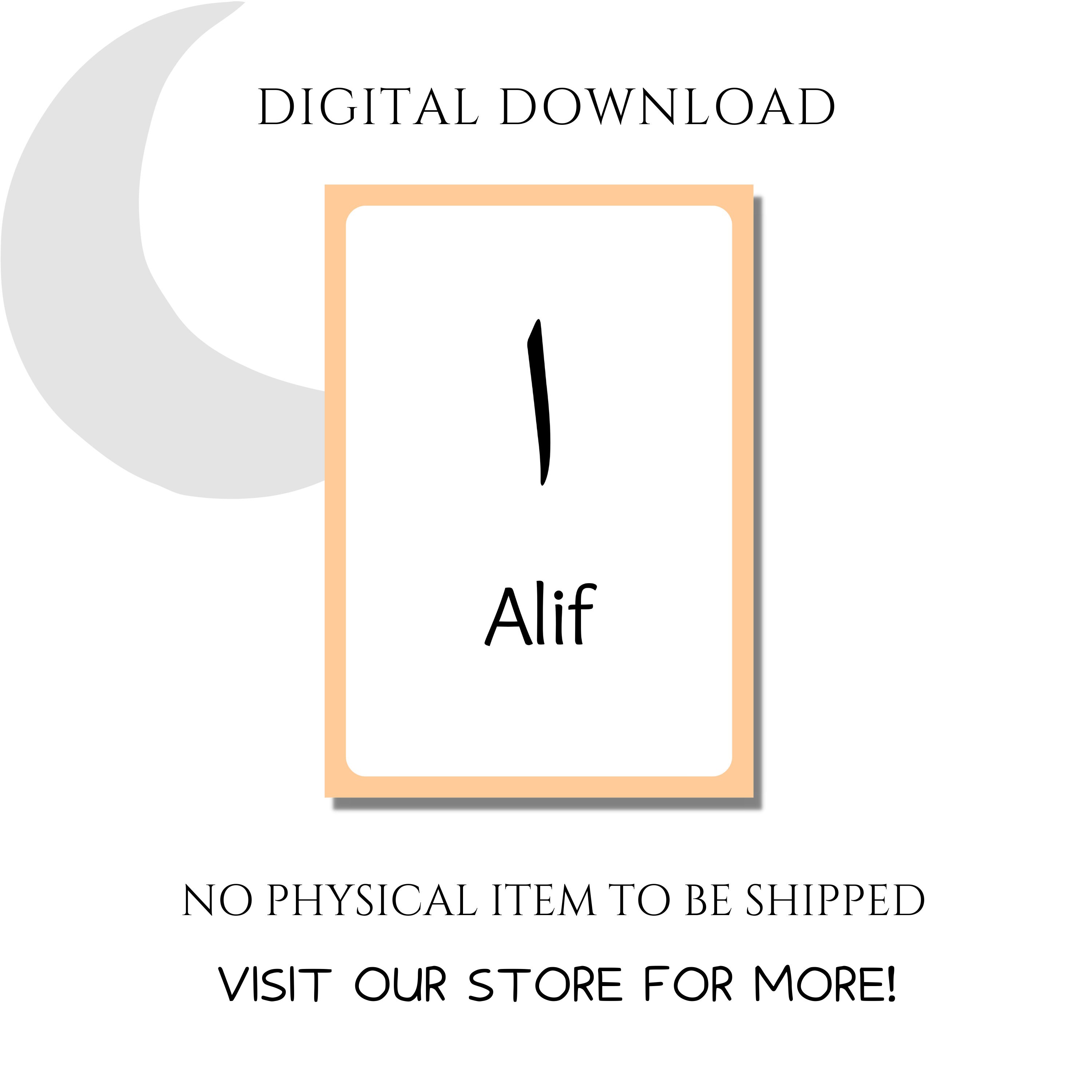 Arabic Alphabet Flashcards Kids Learning Cards Arabic - Etsy