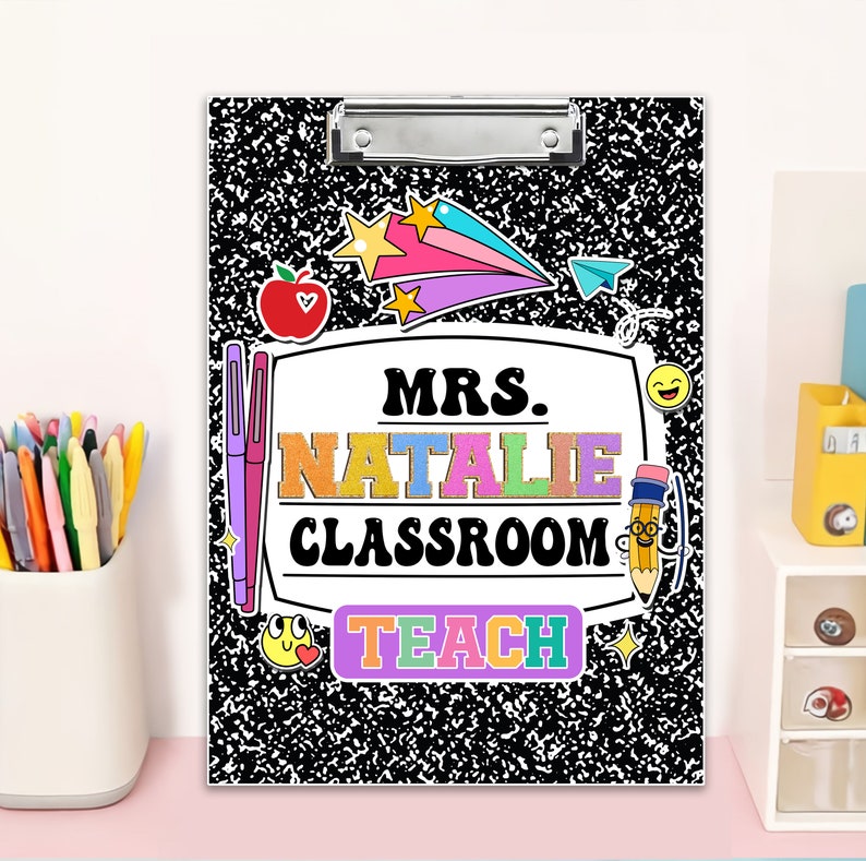 Personalized Teacher Clipboard Gift, Classroom Tapestry, Groovy ...