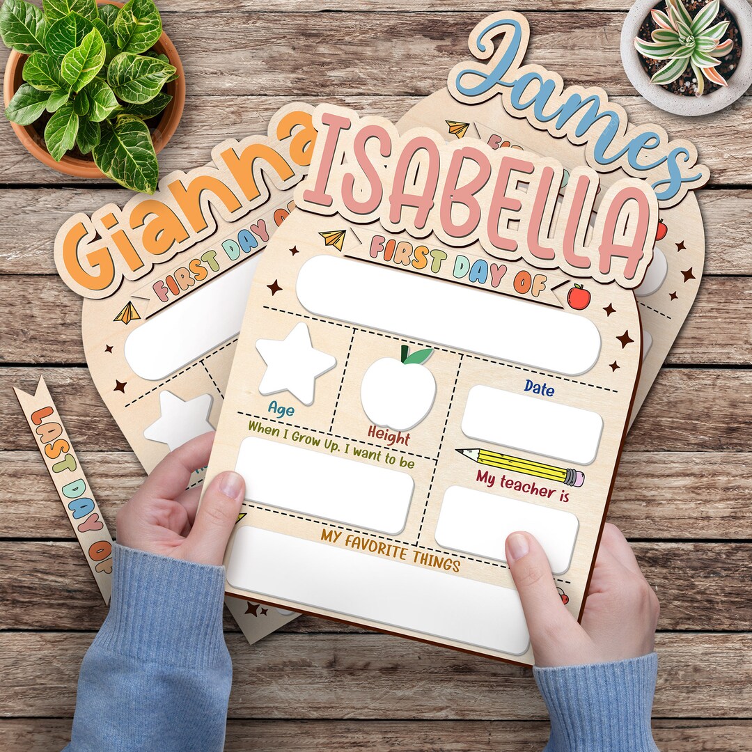 Personalized First/last Day Sign, School Photo Prop for First Day, Back ...