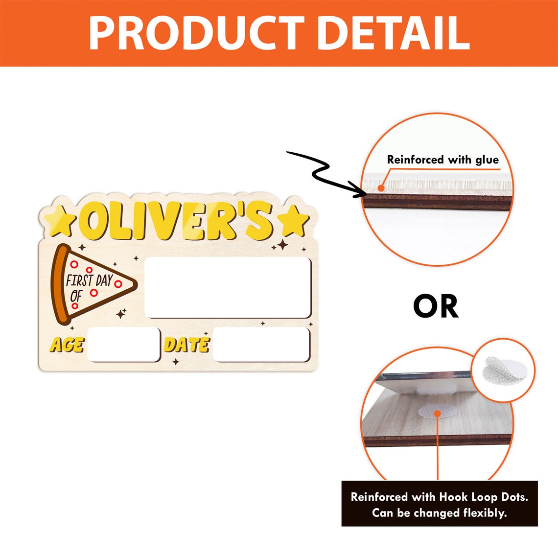 Pizza Interchangeable School Sign, Custom First Day at School Sign ...