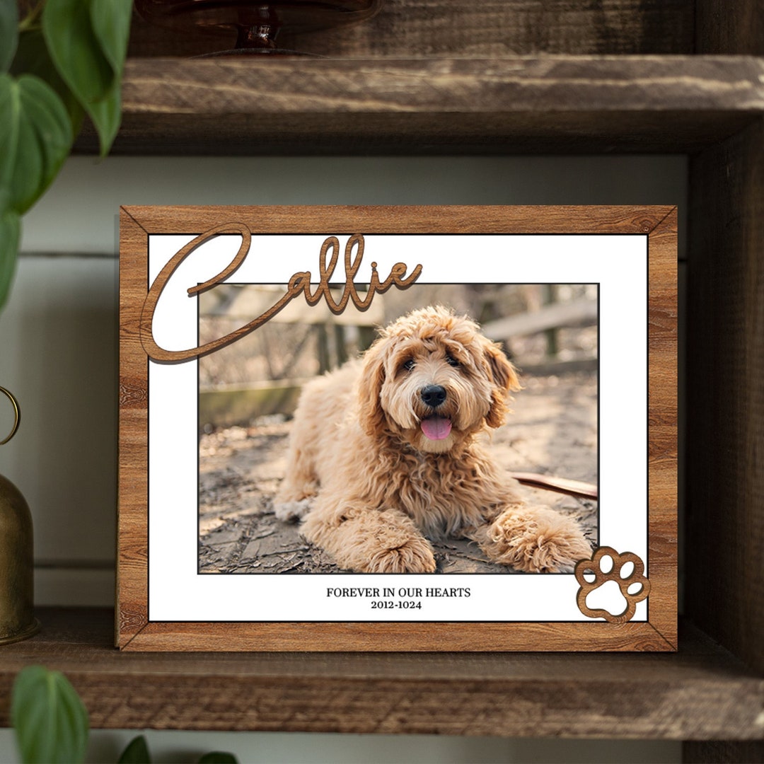 Custom Pet Memorial Frame, Personalized Pet Loss Gift With Pet Photo ...