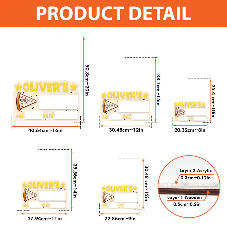 Pizza Interchangeable School Sign, Custom First Day at School Sign ...