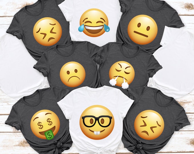 13 Pack Printable Emoji Iron on Transfers for Shirts, Emoji Shirt ...
