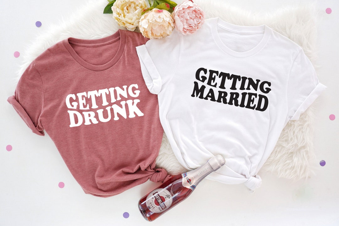 Women's Funny T Shirts Bride & Team, Getting Married Getting Drunk T ...