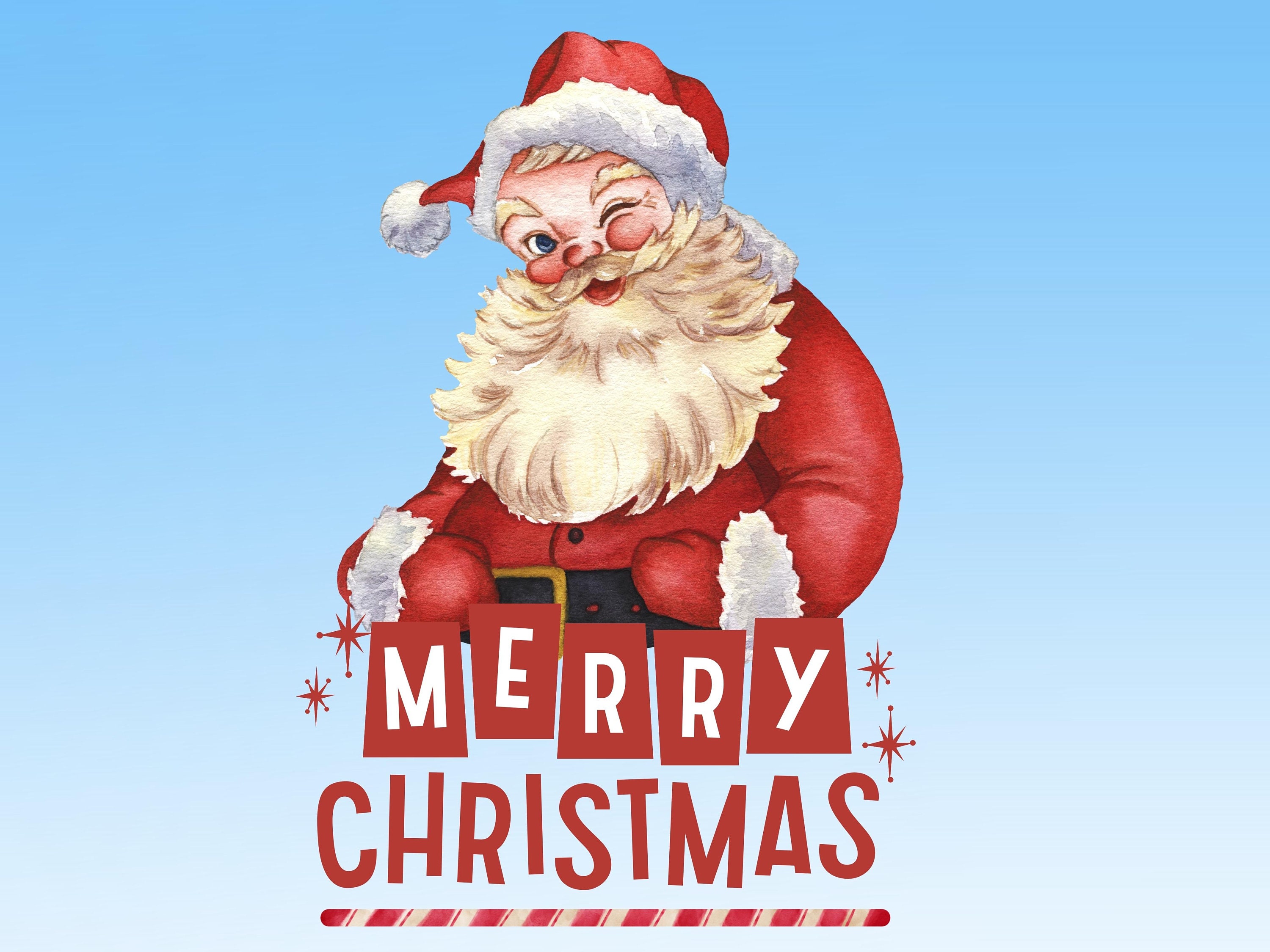 Vintage Digital Clipart Red Santa Claus 23 Christmas - Etsy