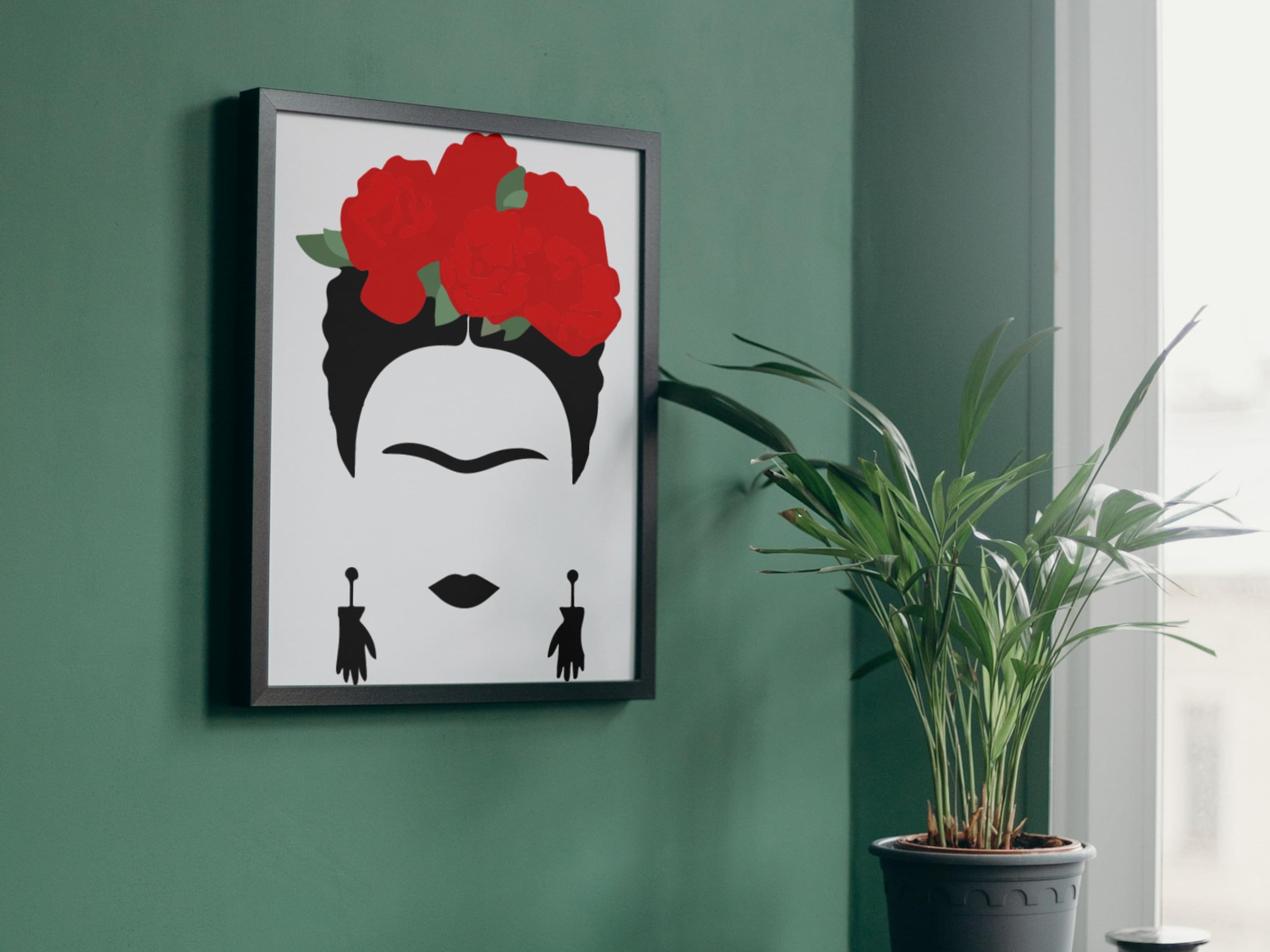 Frida Kahlo Svg, Mexican Art Self Portrait, Feminist Icon, SVG Layered ...