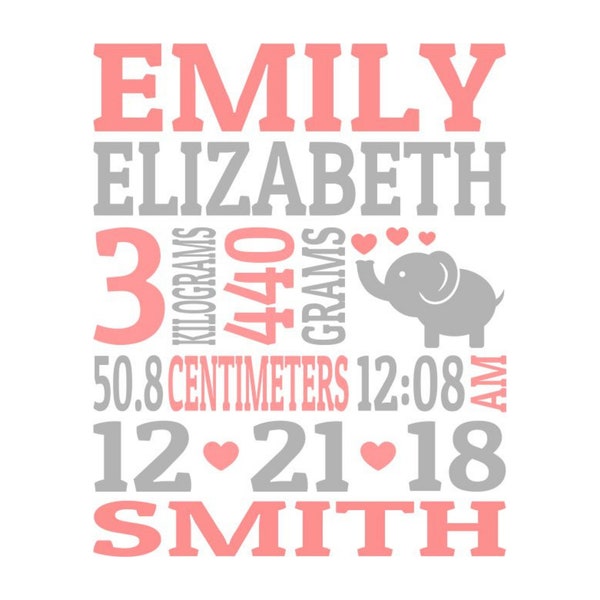 Birth Announcement Embroidery Design - Etsy