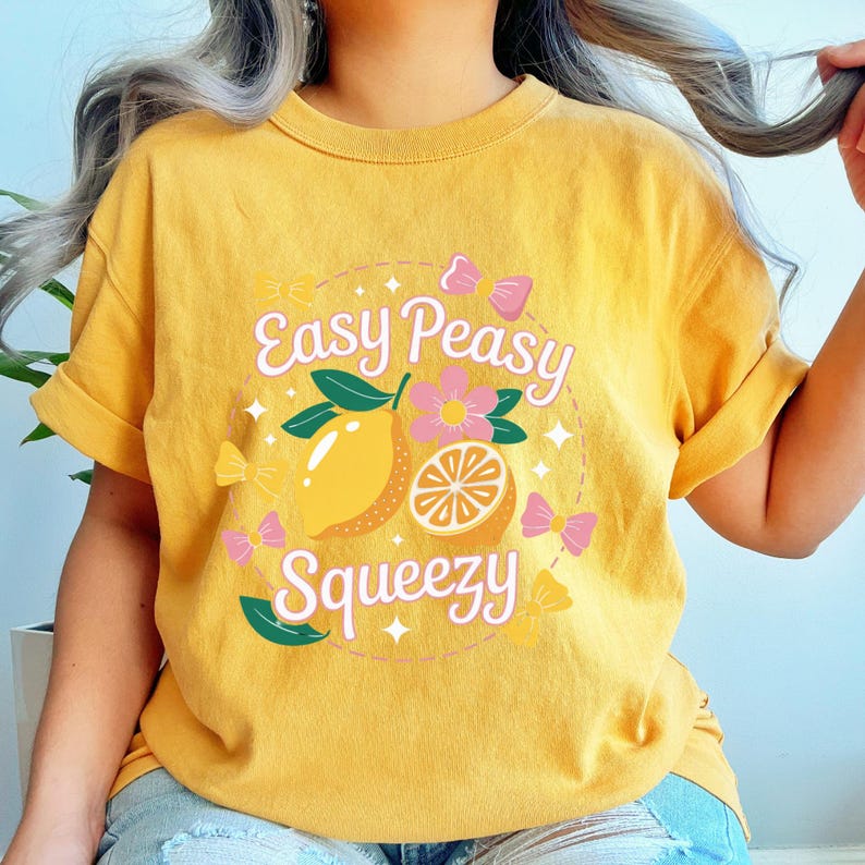 Easy Peasy Lemon Squeezy PNG | Cute Lemon Clipart With Bow | Summer ...