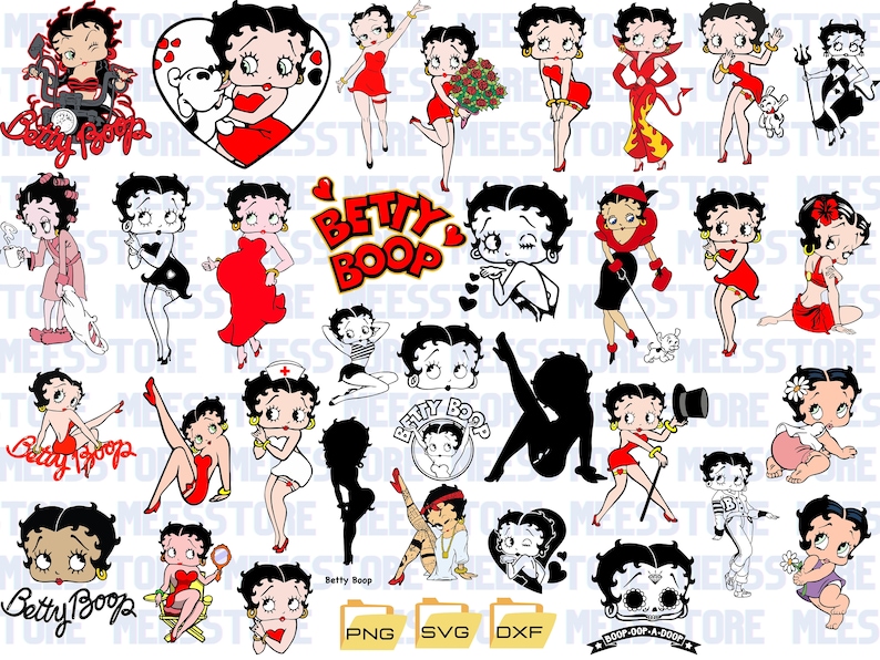 Betty Boop SVG Bundle,betty Boop Layered,svg, Easy Cut,tshirt Print ...