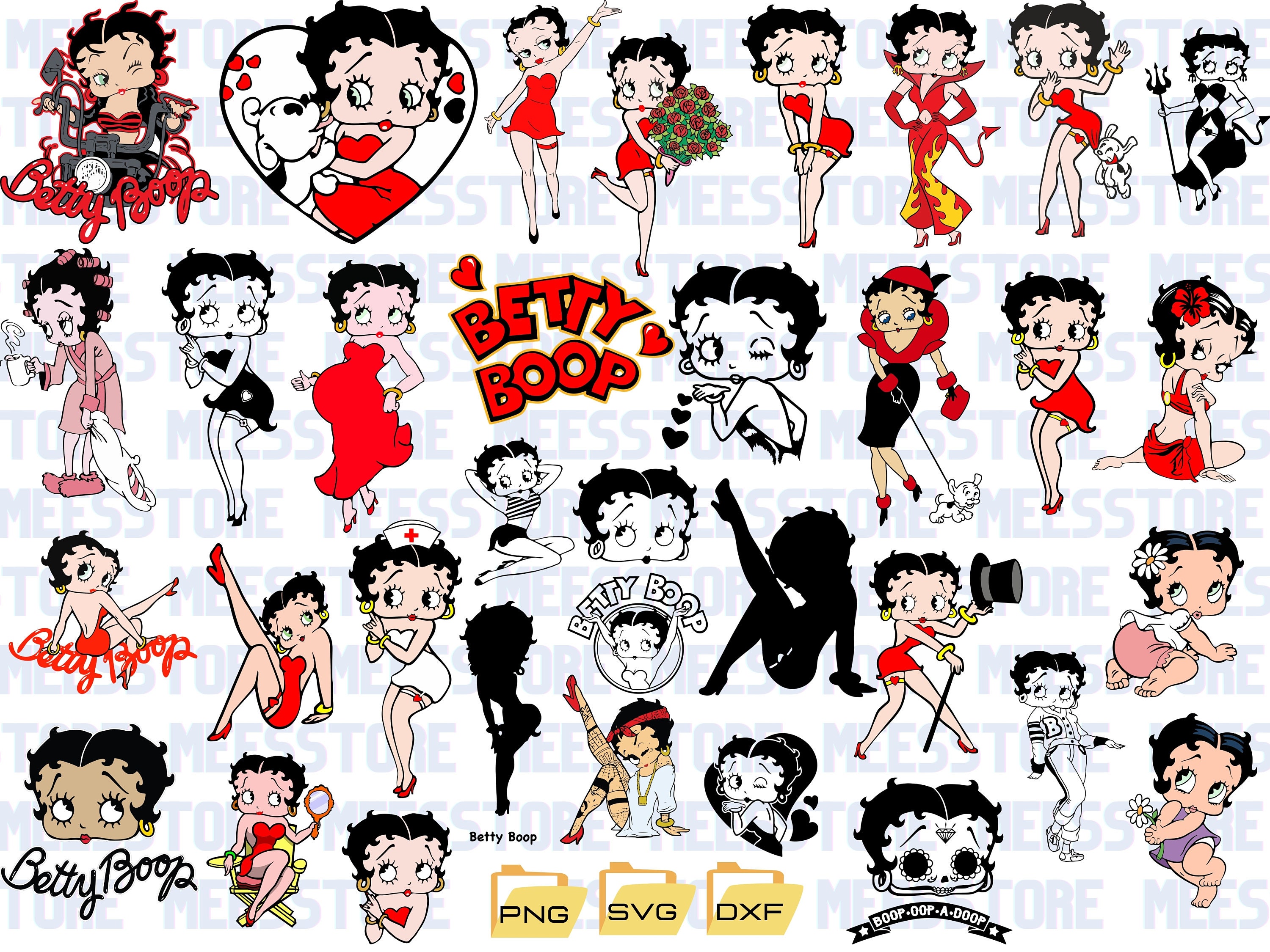 Paquete SVG de Betty Boop, Betty Boop en capas, SVG, corte fácil ...