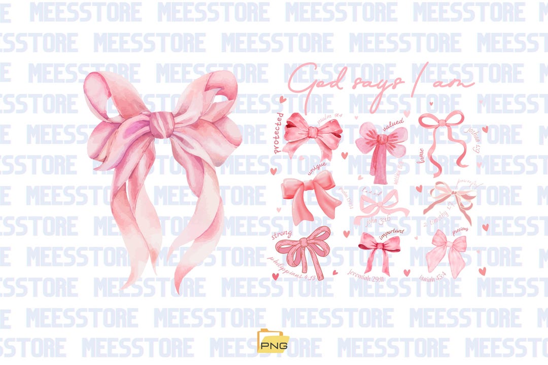 God Says I Am Coquette Png, Pink Coquette Bows Png, Jesus Valentine Png ...
