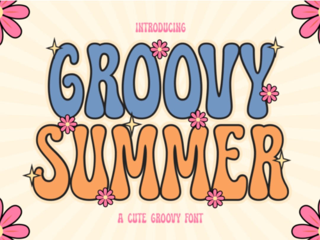 GROOVY FONT SVG, Retro Groovy Alphabet Svg, Vintage Font Svg, Groovy ...