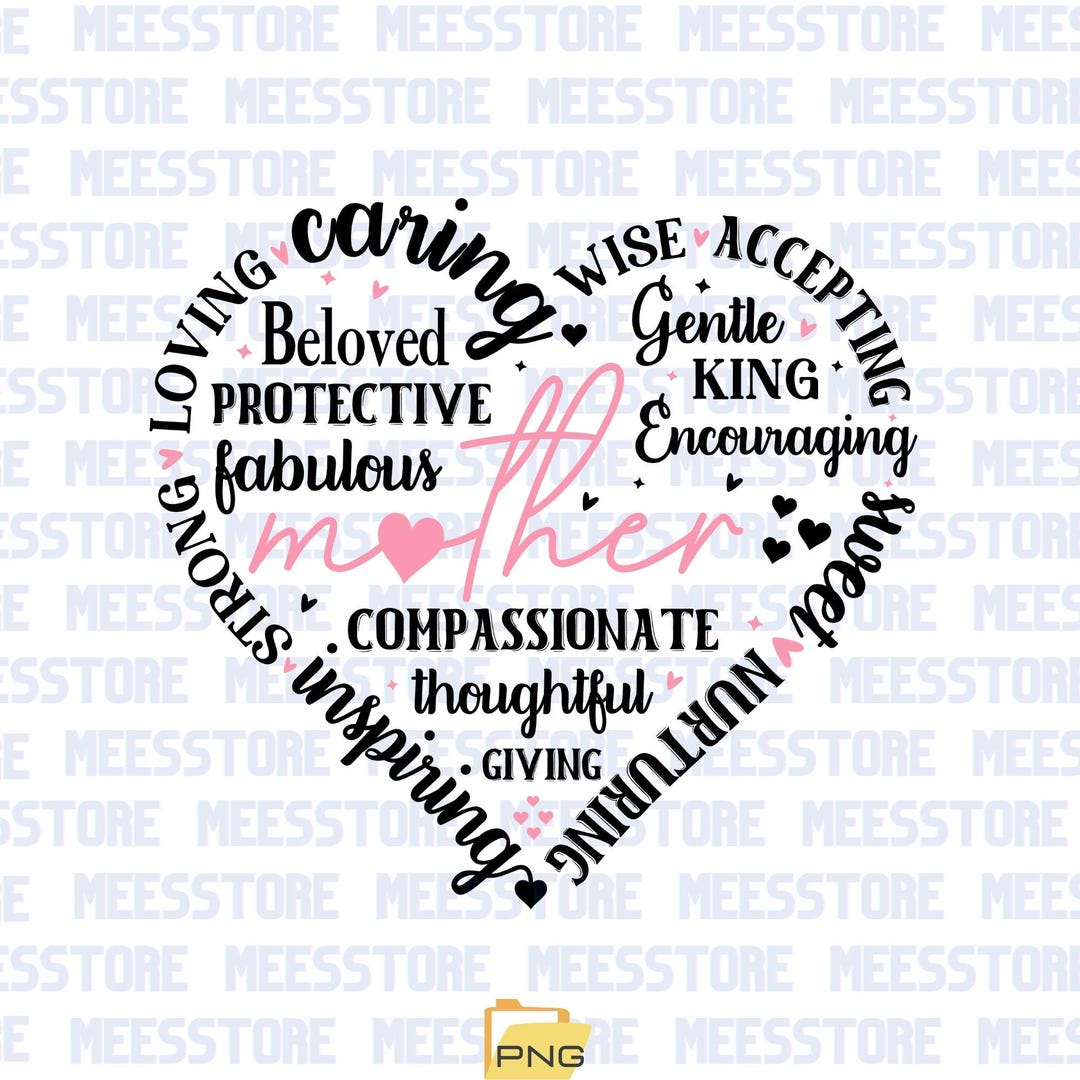 Mother Heart Design, Pink Script Mom PNG, Cute Mother Word Art, Mother ...