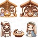 Cute Manger Set PNG, Nativity of Jesus Set PNG, Mary, Joseph, Baby ...