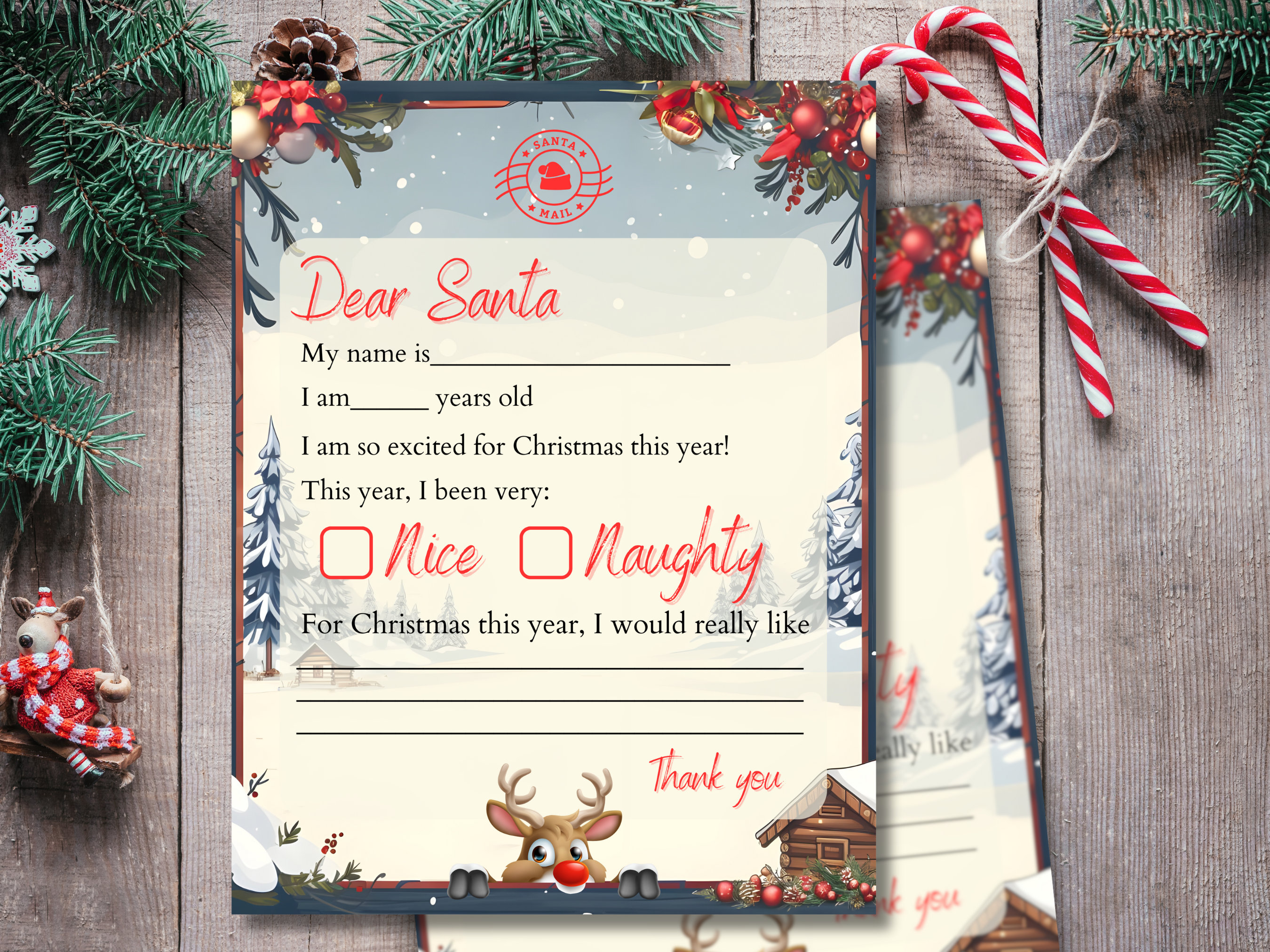 Letter to Santa, Kid's Santa Letter, Letter to the North Pole, Dear ...