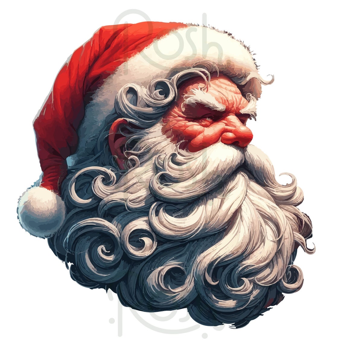 Vintage Santa SVG, Santa Face SVG, Santa Silhouette SVG, Christmas Svg ...