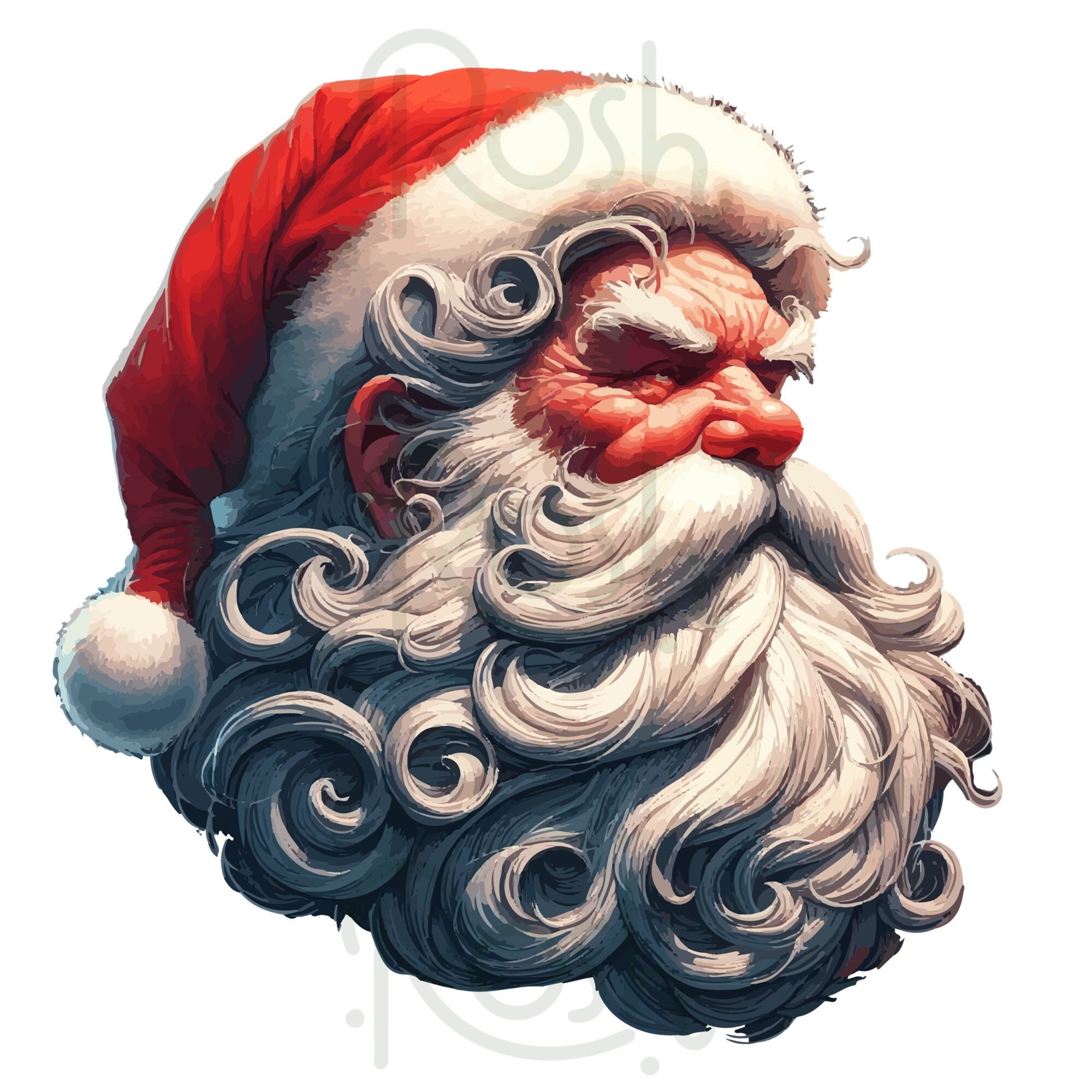 Vintage Santa SVG, Santa Face SVG, Santa Silhouette SVG, Christmas Svg ...