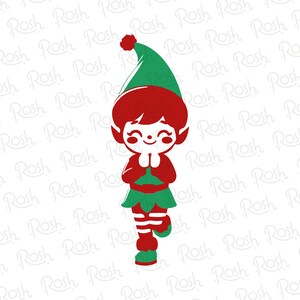 Christmas Elf Silhouette SVG, PNG, DXF, Instant Download, Holiday Decor ...