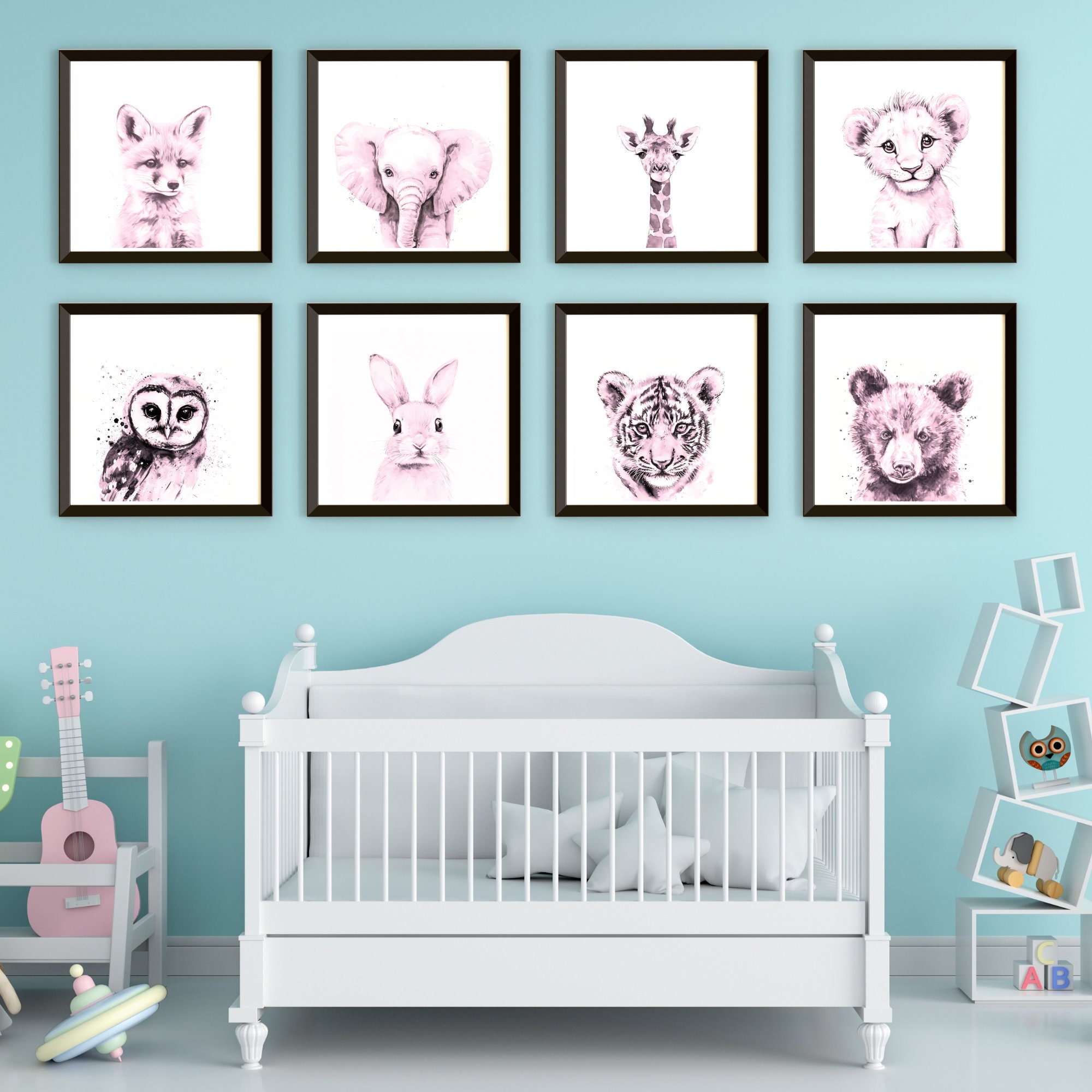 Cute Printable Baby Animal Prints for Nursery Wall Art JPG, Safari ...