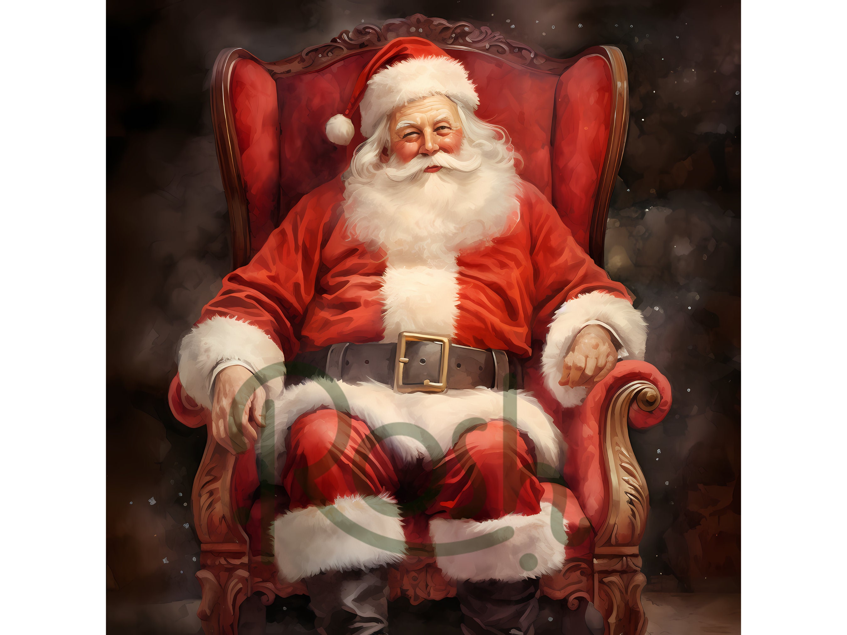 Santa Claus Sitting in His Chair PNG, Digital Download, Card Making ...