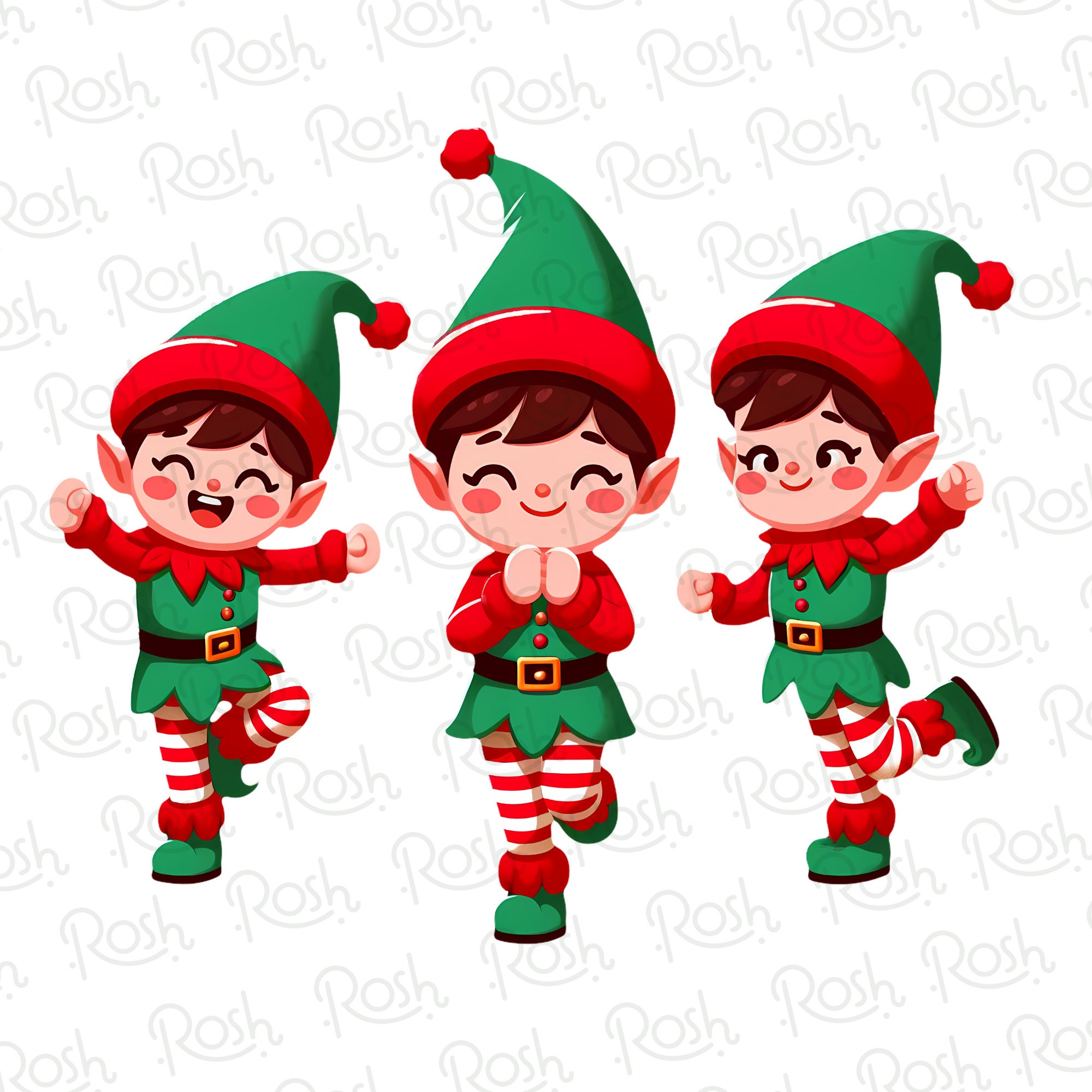 Christmas Elves Set PNG, Christmas PNG, Santa's Elf, Instant Download ...