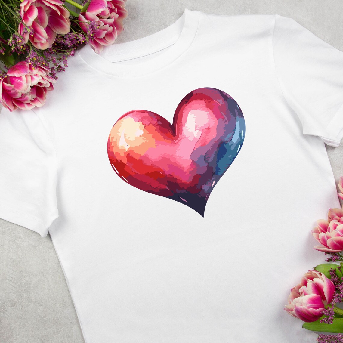 Watercolor Heart PNG, Valentine's Day Clipart, Valentine's Day Colorful ...