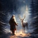Jolly Old Saint Nick and Reindeer PNG, Digital Download, Card Making ...