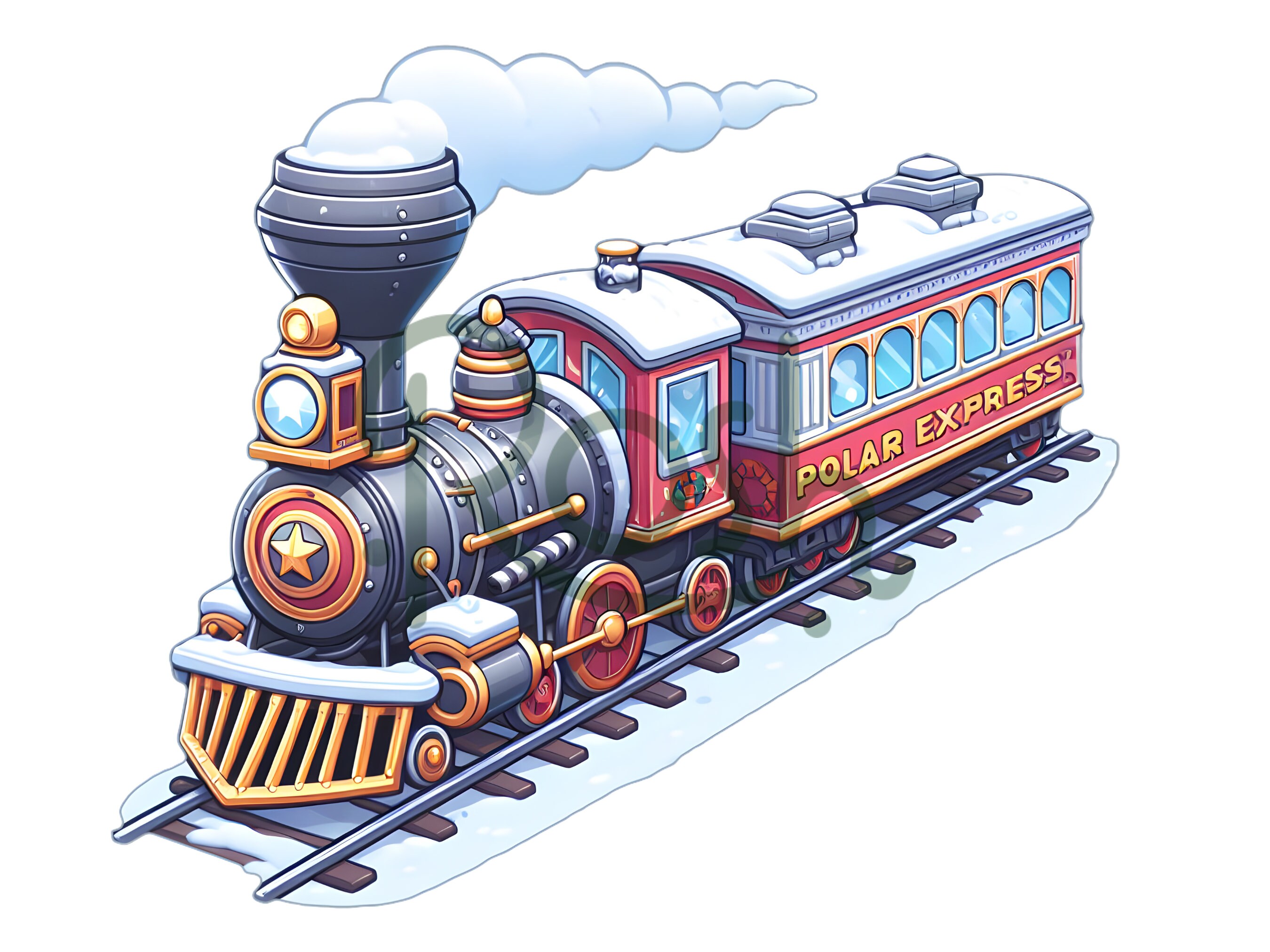 The North Pole Express Train PNG, Christmas PNG, Instant Download ...