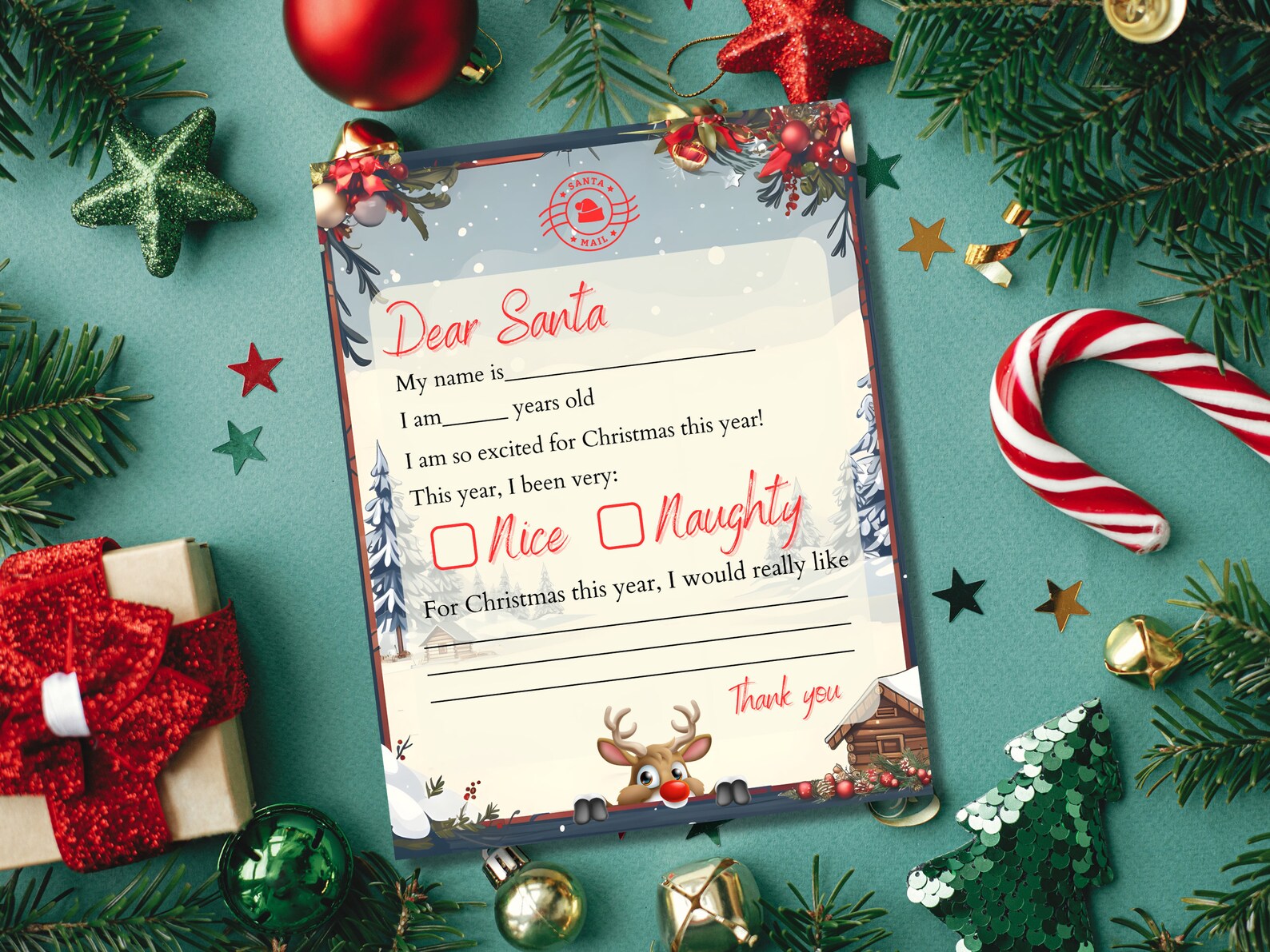 Letter to Santa, Kid's Santa Letter, Letter to the North Pole, Dear ...