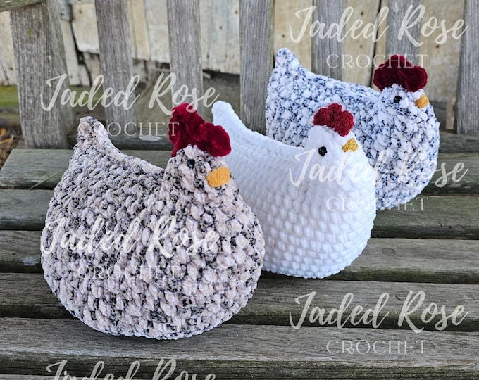 Fluffy Mabel Chicken Crochet Plush Chicken Farmhouse Decor Chicken ...