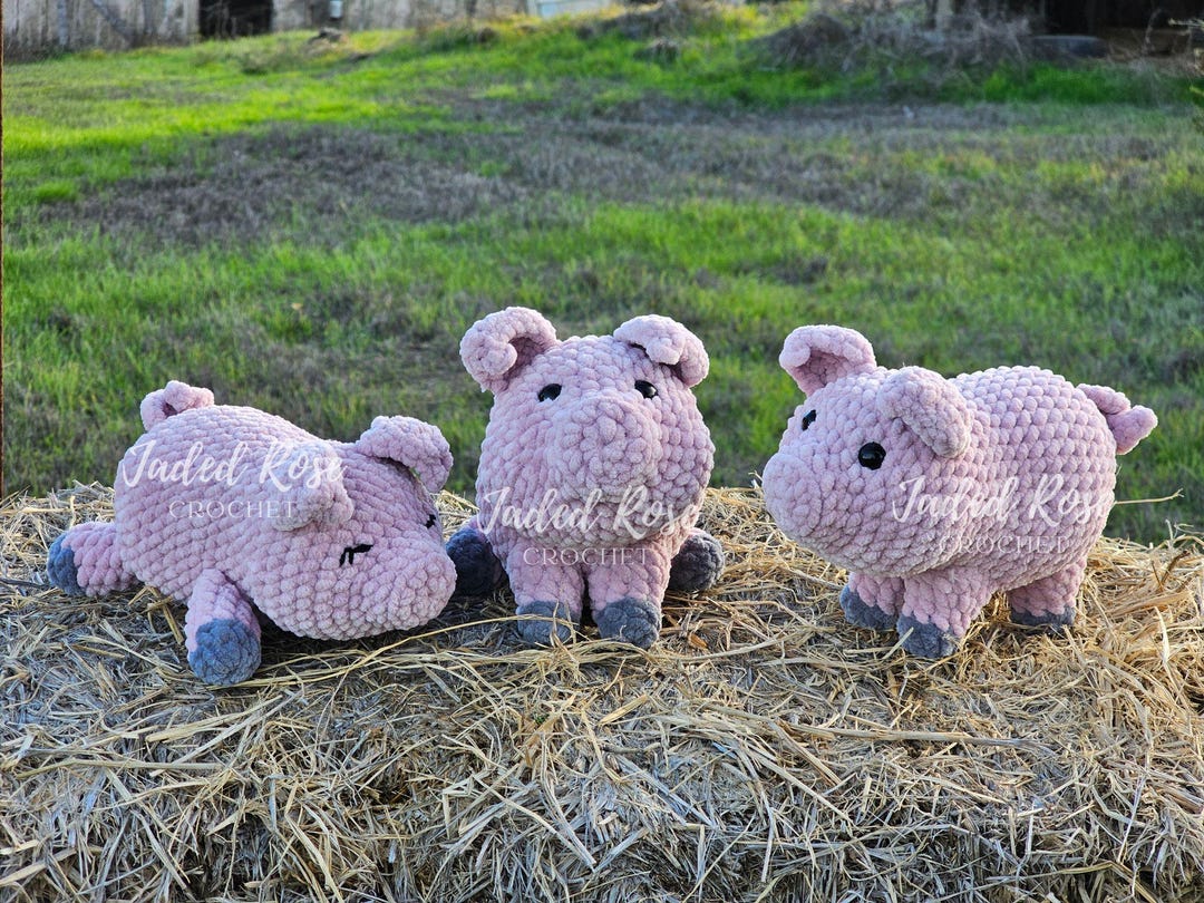 3 PATTERN BUNDLE: Cuddly Country Pig, Lying, Sitting, Standing, Low-sew ...