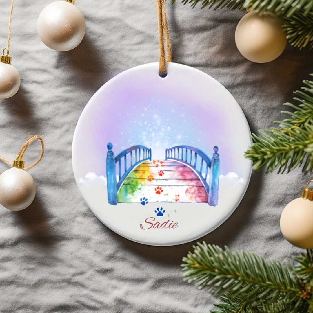 Rainbow Bridge Memorial Ornament Dog Remembrance Gift Loss of Cat Gift ...