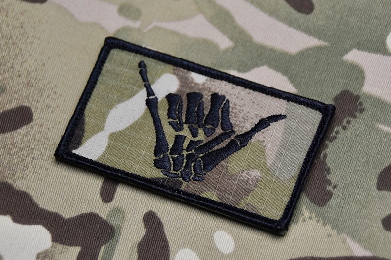 Multicam Bone Shaka Morale Patch - Etsy