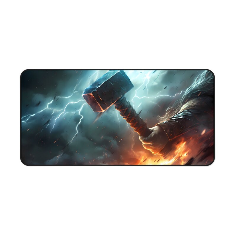 Thor's Hammer Desk Mat, Avengers, Mjolnir, Marvel, Superhero, Comic ...