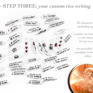 Rice Jewelry, Name on Rice Necklace, Swarovski Crystal, Unique Jewelry ...