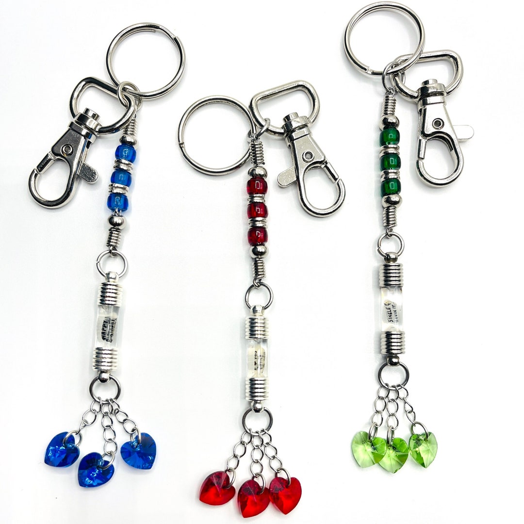 Personalized Rice Keychain, Swarovski Hearts, Good Luck Jewelry - Etsy