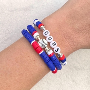 Chicago Cubs Baseball Bracelets | SET OF 3 | Stackable Baseball ...