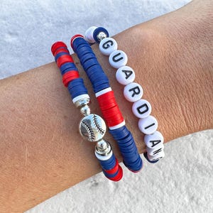 Cleveland Guardians Baseball Bracelet Set: MLB Heishi Bead Sports ...