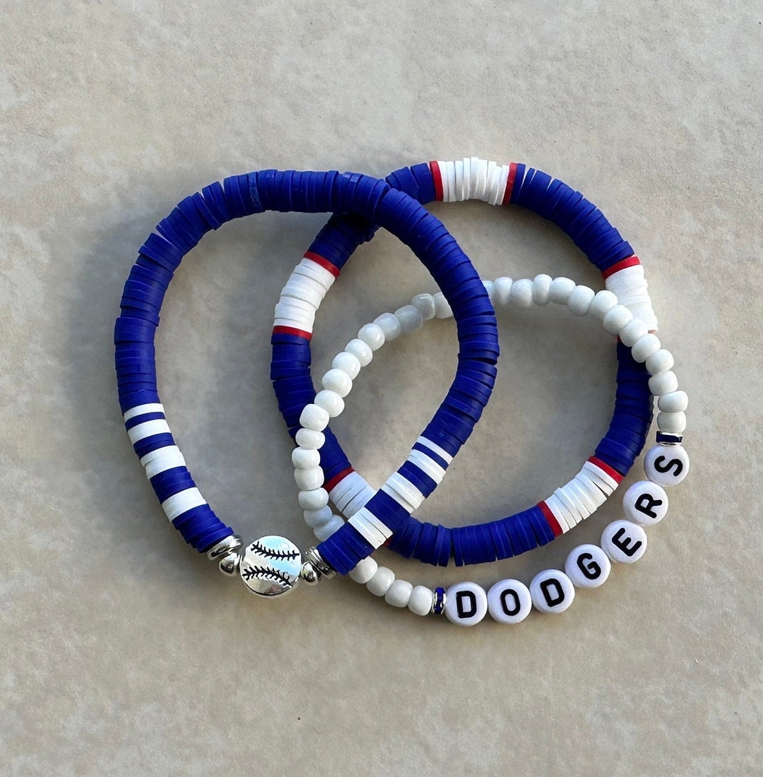 Los Angeles Dodgers Baseball Bracelets | SET OF 3 | Sports Bracelet ...