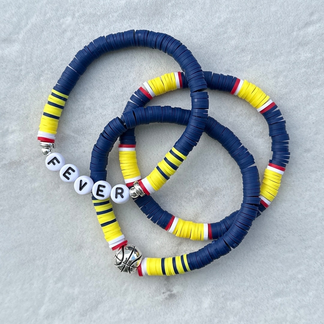Indiana Fever Basketball Bead Bracelet Set | WNBA Team Jewelry - Etsy