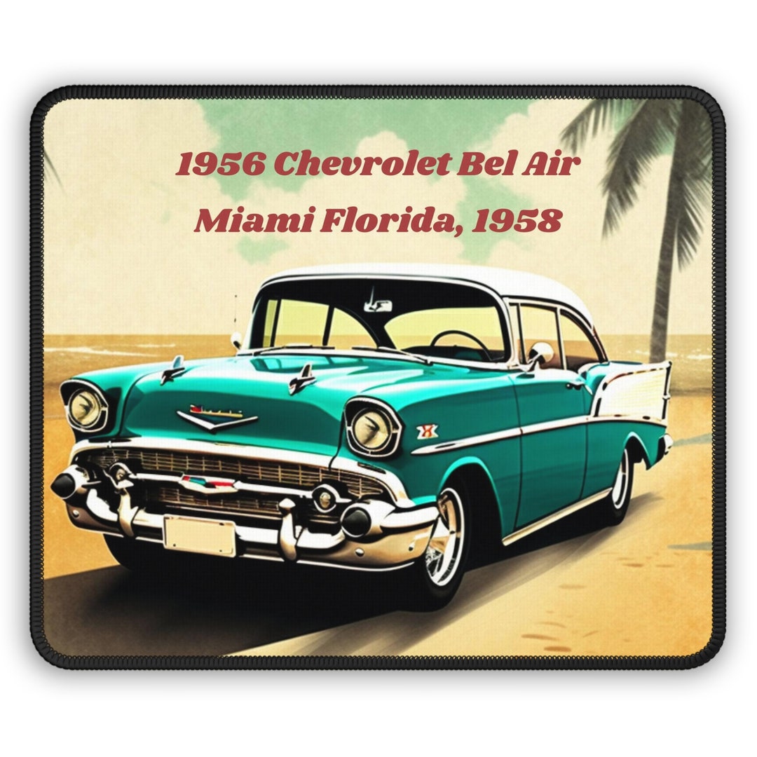 Vintage 1956 Chevrolet Bel Air Mouse Pad, Classic Car Desk Accessory ...